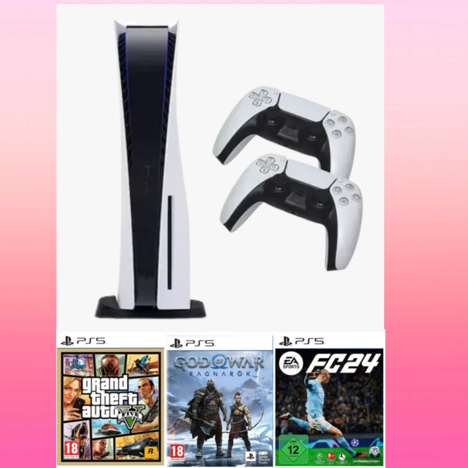 PS5 Console With 2 Controller And 3 Games - Games N Gadget